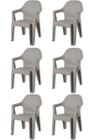Bs Plastik Rattan Polo 6 Adet Plastik Sandalye Bs Plastik Rattan Polo 6 Adet Plastik Sandalye