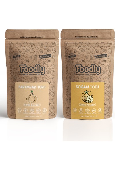 Foodly Sarımsak - Soğan Tozu - 100 gr * 2 Adet - Glutensiz,katkısız Süper Gıda, Vegan Foodly Sarımsak - Soğan Tozu - 100 gr * 2 Adet - Glutensiz,katkısız Süper Gıda, Vegan
