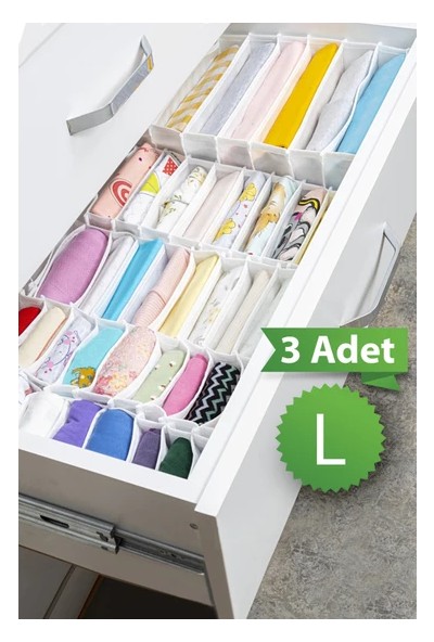 Volaconcept Çok Amaçlı 8 Bölmeli Akordiyon Çekmece ve Dolap Içi Düzenleyici 24 x 37 x 18 cm L 3 Adet Volaconcept Çok Amaçlı 8 Bölmeli Akordiyon Çekmece ve Dolap Içi Düzenleyici 24 x 37 x 18 cm L 3 Adet