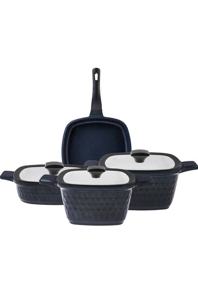 Karaca Diamond Döküm Kare 7 Parça Tencere Seti