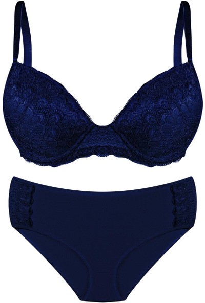 Dominant Kadın Lacivert Dantelli Büyük Beden Balenli Cup Sütyen Takım 5750-10-3 Dominant Kadın Lacivert Dantelli Büyük Beden Balenli Cup Sütyen Takım 5750-10-3