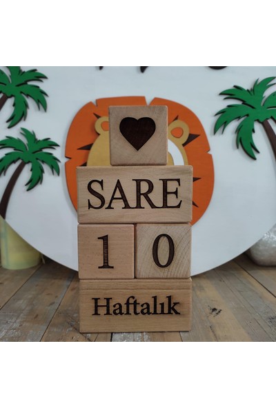 Lazer Baskılı Ahşap Anı Küpleri, 5li Set, Türkçe, Klasik Yazı