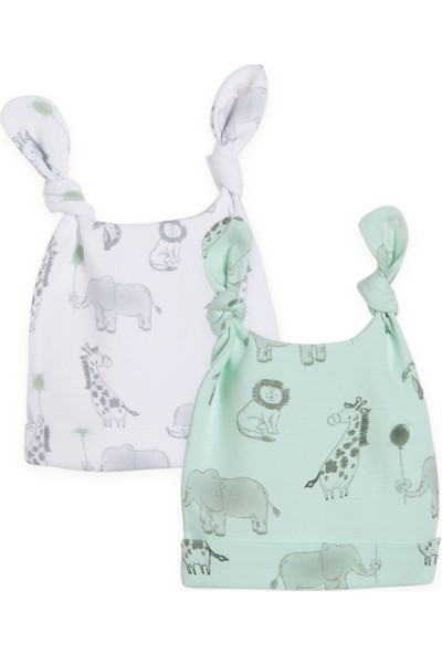 Biorganic Erkek Bebek Travel Zoo Temalı Pamuklu 2li Şapka Yeşil Gri Biorganic Erkek Bebek Travel Zoo Temalı Pamuklu 2li Şapka Yeşil Gri