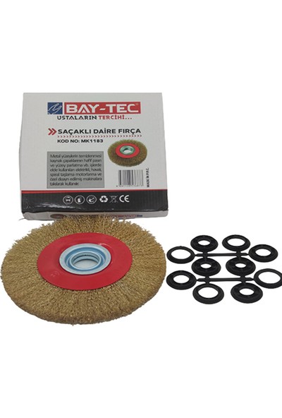 Bay-Tec Daire Saçaklı Tel Fırça 200 mm