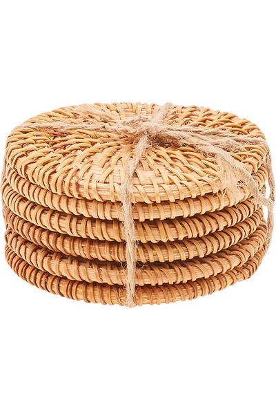 Karaca Home Karaca Home Mora Rattan 6'lı Bardak Altlığı Seti Karaca Home Karaca Home Mora Rattan 6'lı Bardak Altlığı Seti