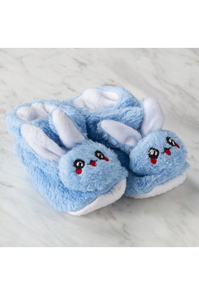 Serfino Bebek Patiği / Ev Ayakkabısı Mavi Tavşan