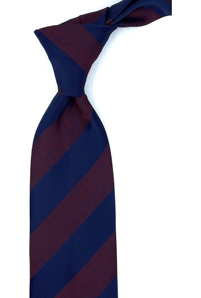 La Pescara Bordo - Lacivert Çizgi Desen Mendilli Klasik Kravat KK10938 La Pescara Bordo - Lacivert Çizgi Desen Mendilli Klasik Kravat KK10938