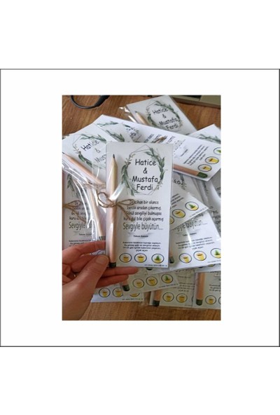 Cici Yeşil Yapraklı Söz Nişan Hediyelik Tohumlu Kalem 30 Adet Cici Yeşil Yapraklı Söz Nişan Hediyelik Tohumlu Kalem 30 Adet