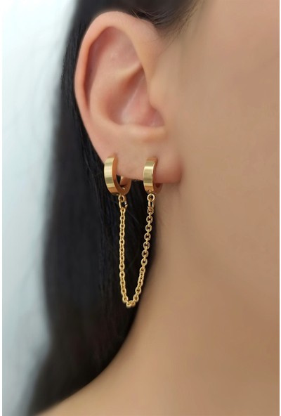 ÇLK Accessories Çelik Zincir Halka Küpe TRKÜPE34484 ÇLK Accessories Çelik Zincir Halka Küpe TRKÜPE34484