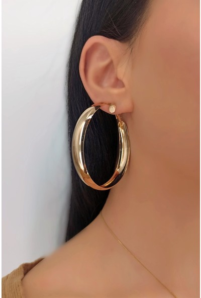 ÇLK Accessories Kalın Bombe Halka Küpe TRKÜPE34469