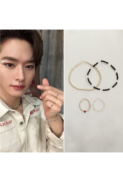 Kpop Stray Kids Lee Know Bileklik Yüzük Set Kpop Stray Kids Lee Know Bileklik Yüzük Set