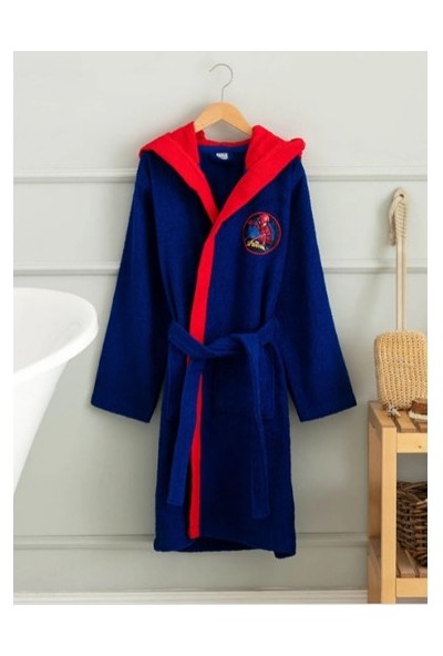 Zambak Tekstil Spiderman Lisanslı Lacivert Erkek Çocuk Bornozu Zambak Tekstil Spiderman Lisanslı Lacivert Erkek Çocuk Bornozu