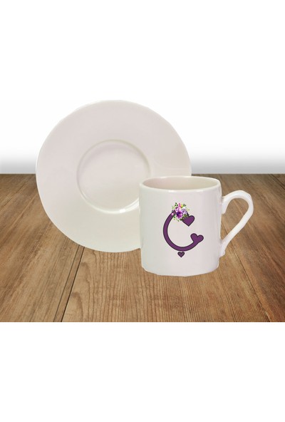 Seç Ç Harfi Baskılı Seramik Hediyelik Kahve Fincanı
