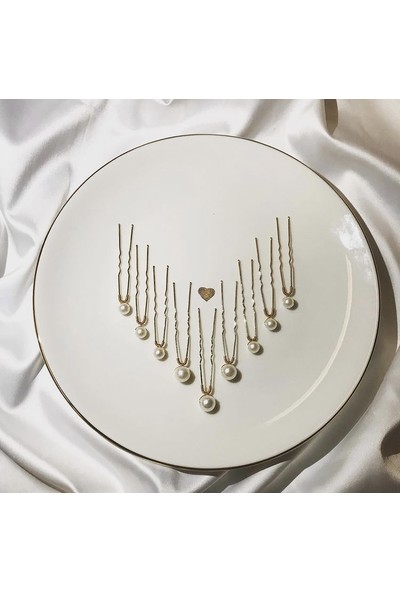 Bride Design Collection Inci Taşlardan Tel Toka Seti FK261106 Bride Design Collection Inci Taşlardan Tel Toka Seti FK261106