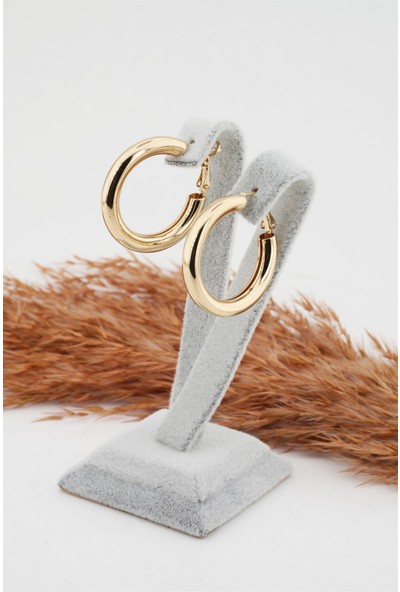 By Zeyna Aksesuar Kadın Klipsli Halka Küpe