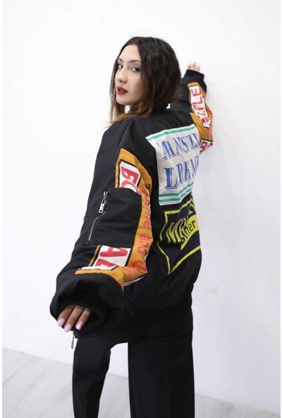 Modaline Baskılı Bomber Ceket