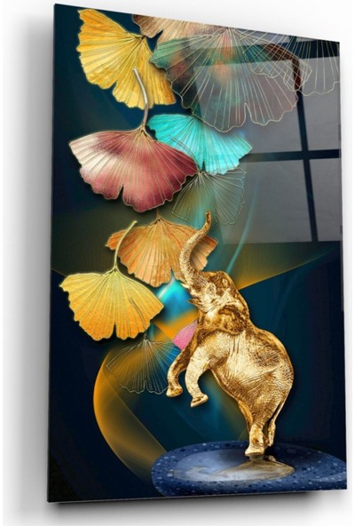 Pi Dekorasyon Gold Fil Cam Tablo Pi Dekorasyon Gold Fil Cam Tablo