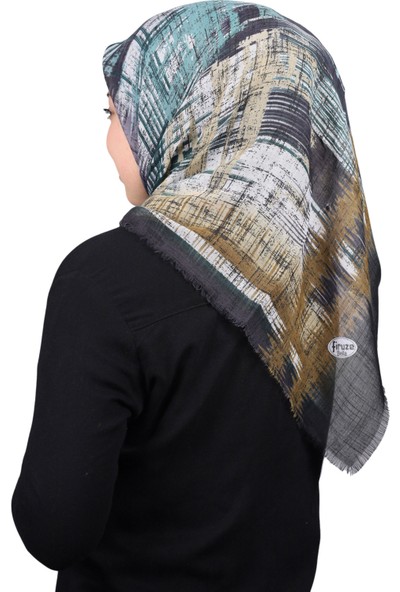 Firuze Bella Desenli Keten Flamlı Eşarp - Desen-21 - Renk-06 Firuze Bella Desenli Keten Flamlı Eşarp - Desen-21 - Renk-06