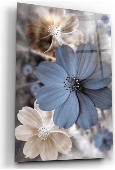 Pi Dekorasyon Çiçekler Cam Tablo