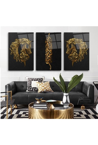 Pi Dekorasyon Ibrahim Suresi Triple Cam Tablo