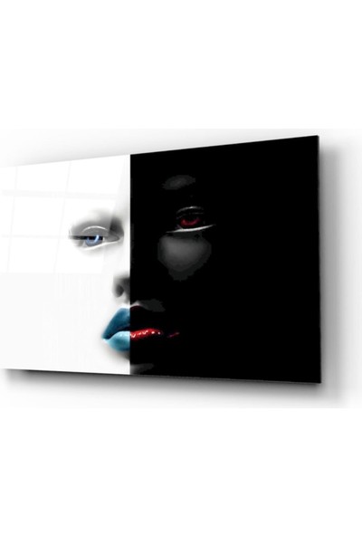 Pi Dekorasyon Kadın Silueti Cam Tablo