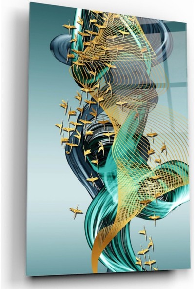 Pi Dekorasyon Soyut Cam Tablo