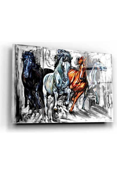 Pi Dekorasyon Koşan Atlar Cam Tablo Pi Dekorasyon Koşan Atlar Cam Tablo