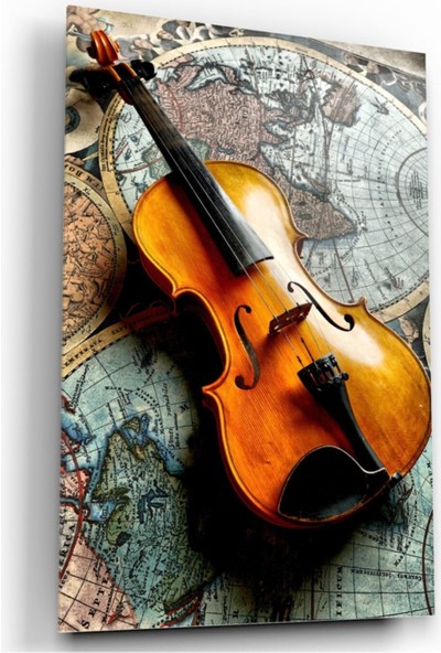 Pi Dekorasyon Keman Cam Tablo