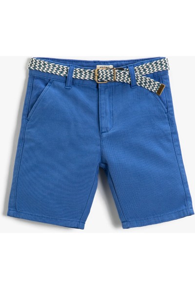 Koton Şort Kemerli Cepli Diz Üstü Pamuklu