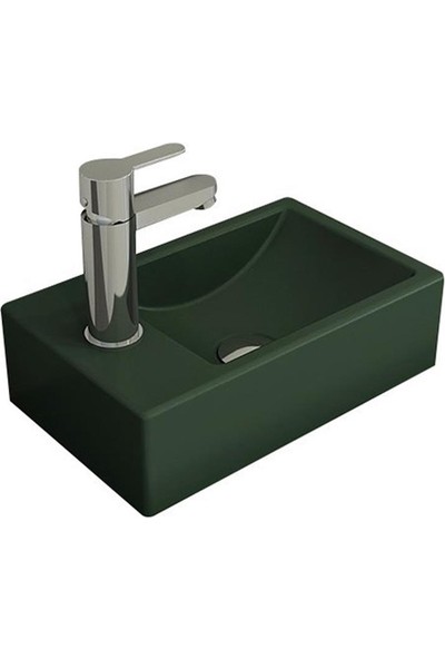 Bocchi Milano Dar Sol Lavabo 37 cm Mat Yeşil 1418-027-0126 Bocchi Milano Dar Sol Lavabo 37 cm Mat Yeşil 1418-027-0126