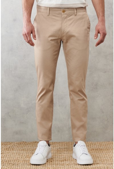 Altınyıldız Classics Slim Fit Armürlü Yan Cepli Pamuklu Chino Pantolon