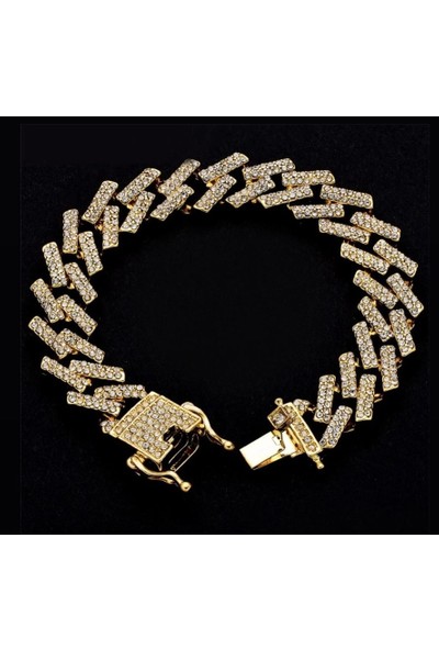Çeko Chain 15MM Gold Prong Bracelet (Bileklik) Çeko Chain 15MM Gold Prong Bracelet (Bileklik)