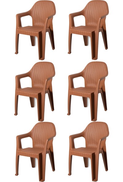 Bs Plastik Rattan Polo 6 Adet Plastik Sandalye Bs Plastik Rattan Polo 6 Adet Plastik Sandalye