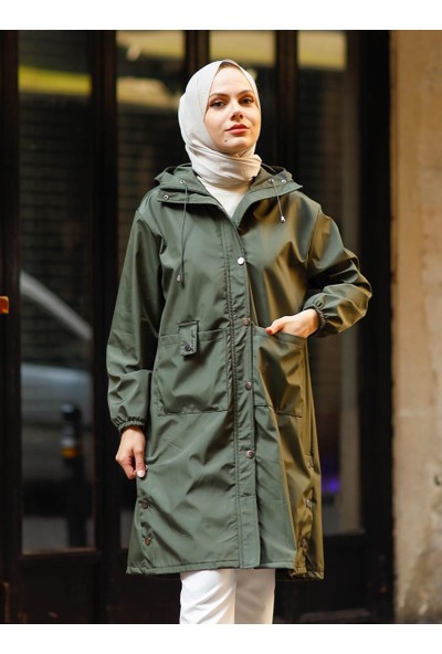 Ince Çıt Çıtlı Mont Haki