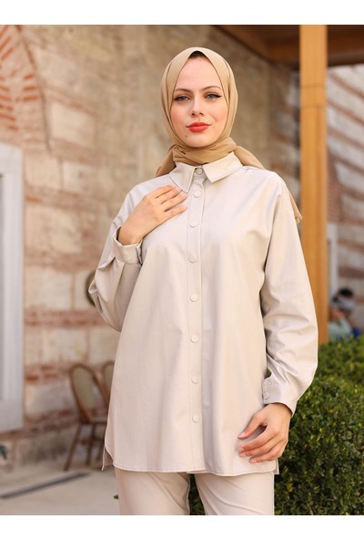 Deri Gömlek Bej