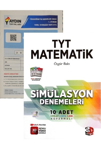 3D Yayınları 3dyayınları TYT Matematik Deneme-Yeni Baskı-(Aydın Yayınları Denemeli) 3D Yayınları 3dyayınları TYT Matematik Deneme-Yeni Baskı-(Aydın Yayınları Denemeli)