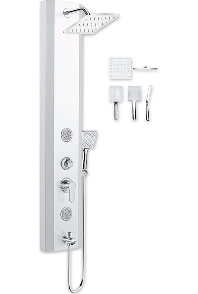 Valtemo Evora White Square Beyaz Duş Takımı Paneli VS-1235 Valtemo Evora White Square Beyaz Duş Takımı Paneli VS-1235