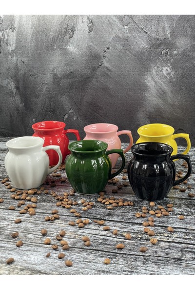 Yzhome 6 Lı Renkli Seramik Çay Kahve Fincanı Kupa Bardak 220ML Yzhome 6 Lı Renkli Seramik Çay Kahve Fincanı Kupa Bardak 220ML
