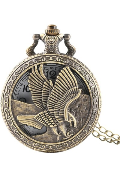 Hediye Fikri Retro Kartal Kabartmalı Köstekli Saat