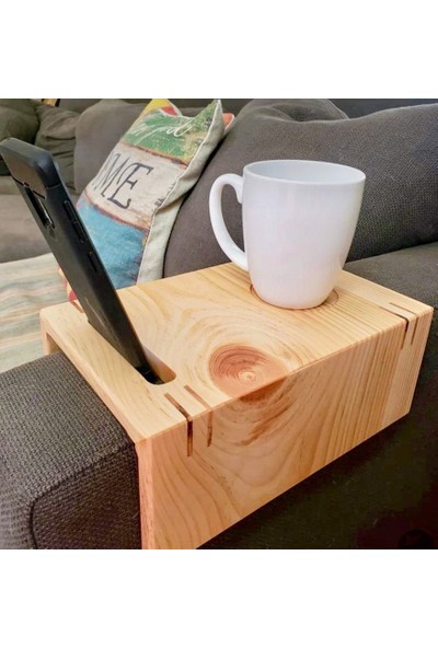 Lidya Doğal Masif Koltuk Kolu Sehpası