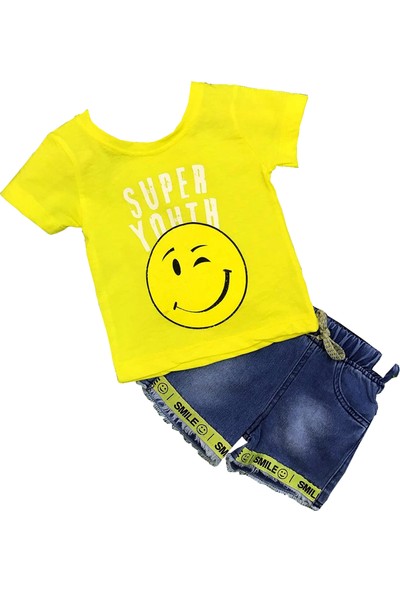 Moda Çocuk Smiley Baskılı Erkek Çocuk Takım Moda Çocuk Smiley Baskılı Erkek Çocuk Takım