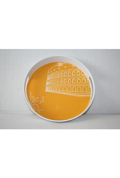 Eliz Yuvarlak Desenli Tepsi