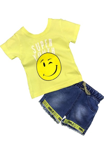 Moda Çocuk Smiley Baskılı Erkek Çocuk Takım Moda Çocuk Smiley Baskılı Erkek Çocuk Takım