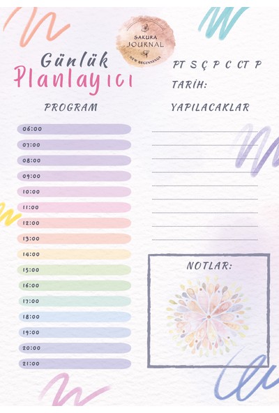 Sakura Günlük Planlayıcı Bloknot Sakura Günlük Planlayıcı Bloknot