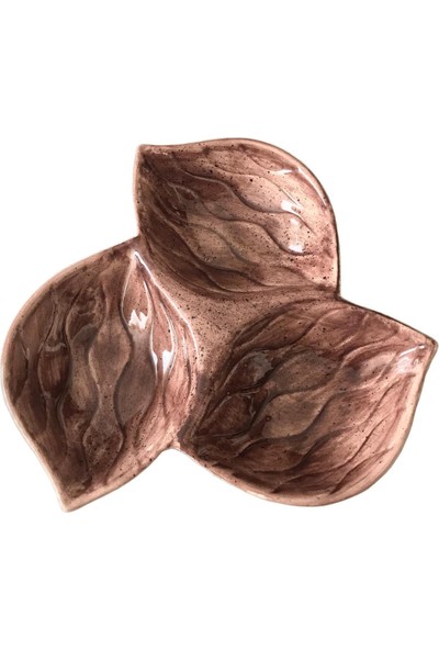 Filamur Seramik 3 Bölmeli Çerezlik Kahverengi