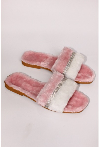 Papistil Çiftrenk Sıra Taşlı Ev Terliği