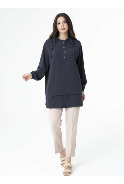 Kapüşonlu Tunik - Lacivert - Loreen Kapüşonlu Tunik - Lacivert - Loreen