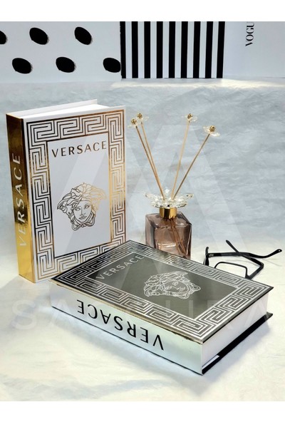 Lovely Book & Book Dekoratif Kutu 2'li Set Versace Kitap Kutu Set Lovely Book & Book Dekoratif Kutu 2'li Set Versace Kitap Kutu Set