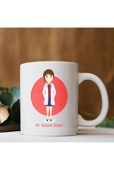 E-Hediyeci Kişiye Özel Doktor Temalı Beyaz Kupa Bardak