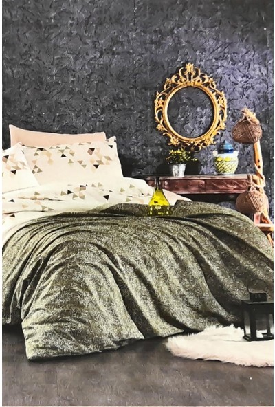 Lemis & Gold 155 x 210 cm Tek Kişilik Nevresim Seti - Beyaz Su Yeşili